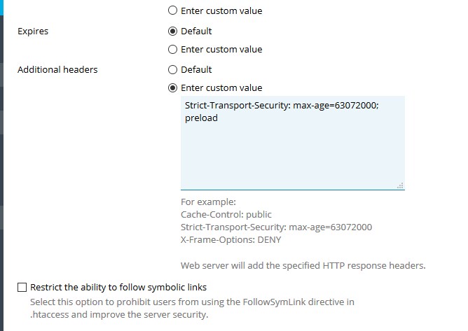 How To Enable Strict Transport Security Hsts For Domain In Plesk For Linux And Windows Servers